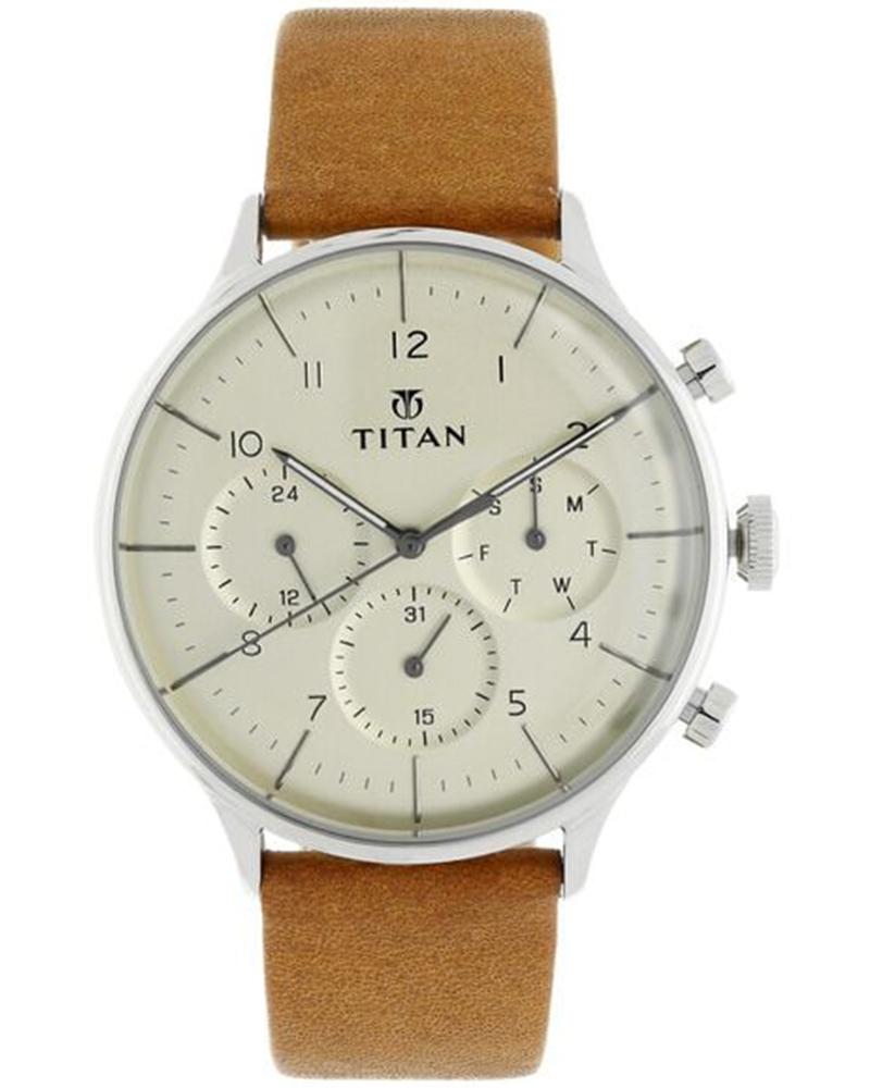Titan Men GENTS HIGH END CLASSIQUE Beige Analog Watch SKU-ID 90102SL01 ...