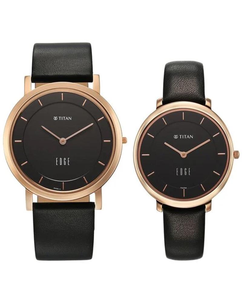 Buy Titan Edge Pair Round Couple Watch - NS15952655WL01P Helios Watch Store